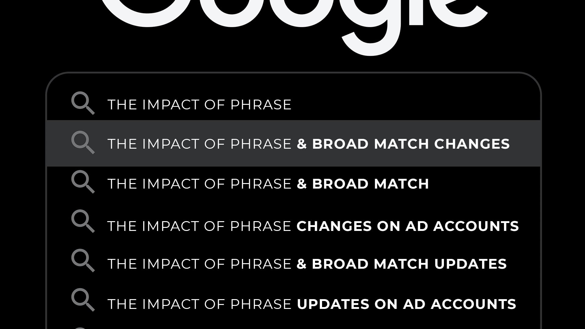 Impact of Phrase & Broad Match Changes on Google Ads | Top Draw Inc.